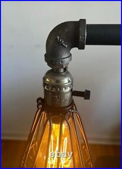 Rustic Hand-made Pipe Lamp with Dimmable Switch, USA GDDS Made Parts ...