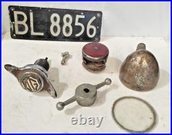 Vintage Car Parts Number Plate Lucas King Road Lamp Motor Meter Cap MG ...